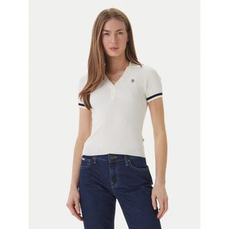 Guess Poloshirt W6GRZ1 Z3P32 Creme Slim Fit