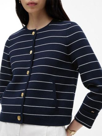 Tommy Hilfiger Strickjacke GOLD BUTTON LS CARDI Baumwolle, goldfarbene Kn&ouml;pfe