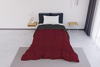 Italian Bed Linen ELEGANT Wintersteppdecke, Bordeaux/Dunkelgrau, 170x260cm