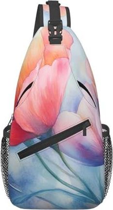 Generic Sac &agrave; dos &agrave; bandouli&egrave;re pour homme Motif fleurs roses