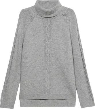 Oltre Femme, Pulls, Gris, Taille: 46 FR Pull &agrave; col roul&eacute; en maille torsad&eacute;e