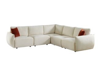 Vente-Unique Ecksofa - Chenille-Stoff - Beige - OCTAVINE