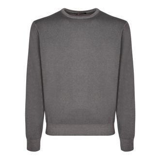 Dell'Oglio Beiger Rundhalspullover Strickware Aw23 - - Knitwear - Herren - Grau - L