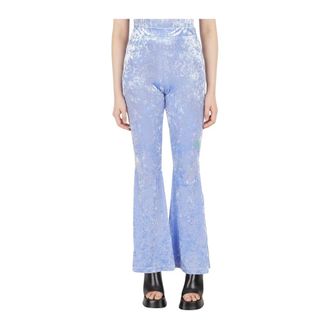 P.A.M. Samt Boot Leg Flares Bestickt - - Trousers - Damen - Lila - L