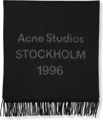 Acne Studios Homme, Accessoires, Noir, Taille: ONE Size Wide Logo Scarf