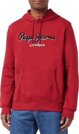 Pepe Jeans London Herren Lamont Hoodie Sweatshirt, Red (Burnt Red), S