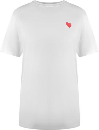 Moschino Herz-logo Wei&szlig;es T-shirt