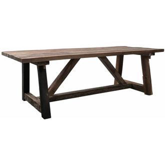 Massivmoebel24 Esstisch Altholz 190x100x78 natur unbehandelt BASSANO 111