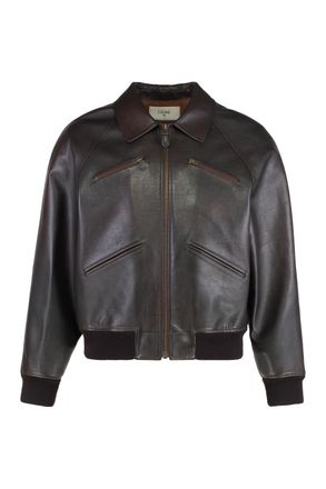 Celine Calfskin Bomber Jacket - Brown