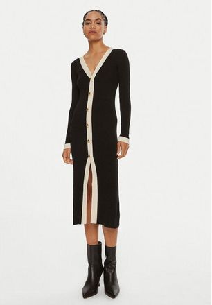 Luisa Spagnoli Strickkleid Microfilm 58384 Schwarz Slim Fit