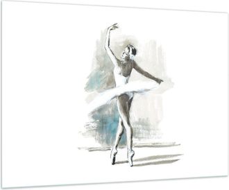 Arttor Bilder auf Glas 100x70cm Glasbild Ballerina Tanz Frau Groß Wanddeko Bild im Glas Schlafzimmer Küche Deko Wandbilder Dekoration Wohnzimmer Modern Wall 