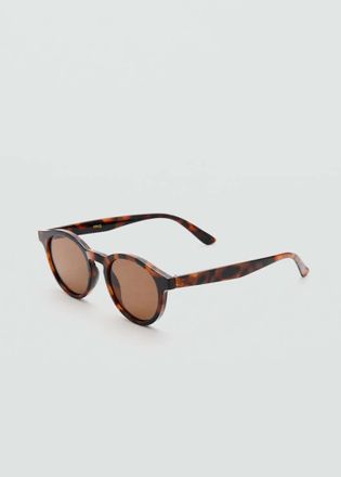 Mango Lunettes de soleil monture ronde chocolat - Femme - Taille unique - MANGO