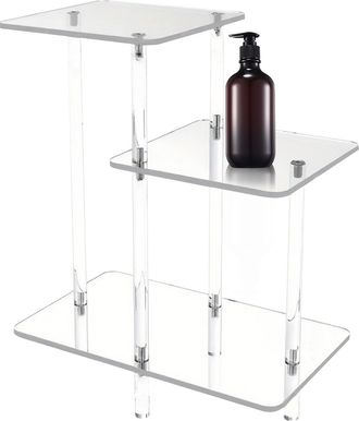 Generic Beistelltisch aus Acryl - Dekoration f&uuml;r Innenr&auml;ume - Tisch mit 3 Ablagen transparent f&uuml;r B&uuml;cher Wohnzimmer Schlafzimmer Eingang Telefon