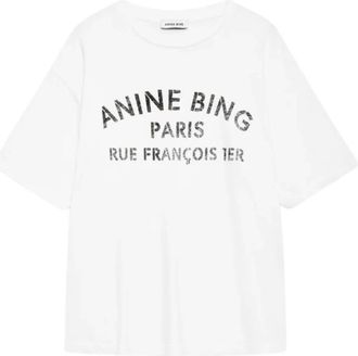 Anine Bing Femme, Tops, Blanc, Taille: 40 FR Cohen Paris Stencil T-shirt