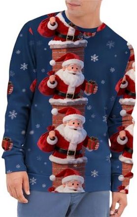 Generic Pull à col rond pour homme - T-shirt à manches longues - Col rond - T-shirt dhiver, Db1, 3XL