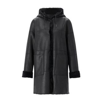 Werner Christ Wendbarer Lammfell- und Ledermantel - - Jackets - Damen - Schwarzk - M