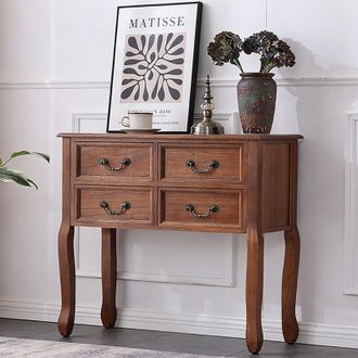 Generic Konsolentisch mit Stauraum, Sofatisch mit Schubladen, rustikaler Eingangstisch, Tisch hinter der Couch, Foyertisch, Akzenttisch for Flur/Wohnzimmer (g