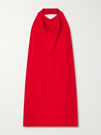 Valentino Garavani Mini-robe Dos Nu En Cady De Soie &Agrave; Drap&eacute; - Rouge