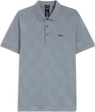 BOSS Hommes Patteo GOC Polo en Coton avec Body-Mapping en Jacquard