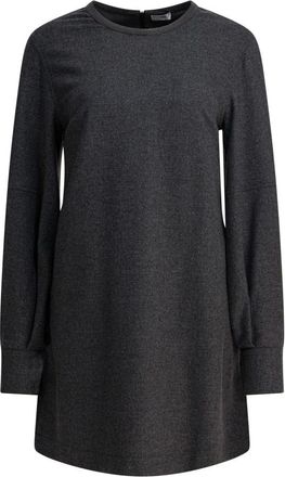 Brunello Cucinelli Femme, Robes, Gris, Taille: 40 FR Robe en Flanelle de Twill avec Monili
