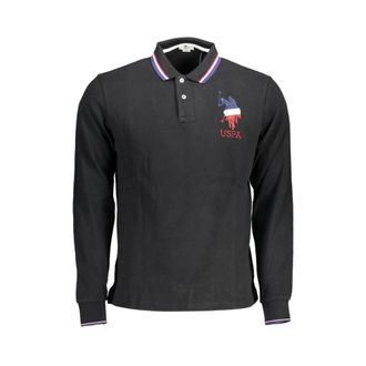 U.S.Polo Association Langarm-Poloshirt - - Tops - Herren - Schwarzk - 2XL
