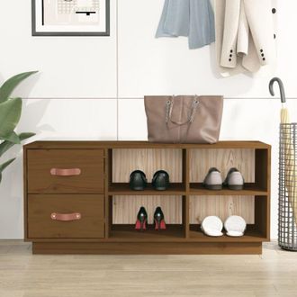 vidaXL Vidaxl - Banc &agrave; chaussures Marron miel 100x34x45 cm Bois de pin massif
