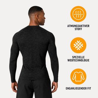 Smilodox Longsleeve Varek Herren, Compressionshirt langarm, Shaped Fit, Camouflage, Gym Compression Fit, Seamless, atmungsaktiv, Body Mapping, Stretch
