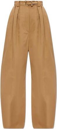 Sportmax Femme, Pantalons, Brun, Taille: 40 FR Idoneo Wide Pantalons