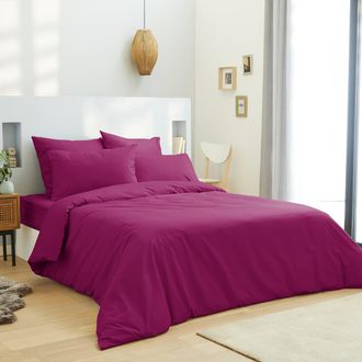 Univers D&eacute;cor Bettbezug, alle Gr&ouml;&szlig;en, 100 % Baumwolle, 57 F&auml;den/cm&sup2;, Fuchsia, Bettbezug 240 x 220 cm, Doppelbett)