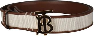 Burberry G&uuml;rtel - Brown Leather And Beige Canvas Belt - Gr. L - in Schwarz - f&uuml;r Damen