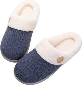 Generic Pantoufles en mousse à mémoire de forme pour femme - Chaussures dhiver décontractées confortables et antidérapantes avec doublure en peluche - Coupe l