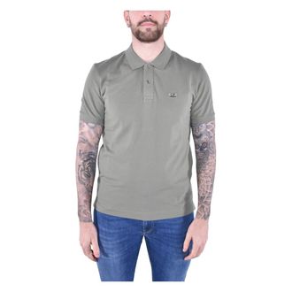 C.P. Company C.p. Company, Homme, Tops, Vert, Taille: XL Polo &agrave; Manches Courtes en Piqu&eacute; Stretch