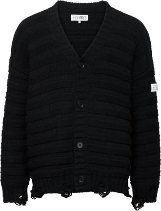 Maison Margiela Homme, Pulls, Noir, Taille: L Wool Cardigan
