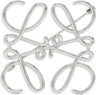 Loewe broche Anagram en m&eacute;tal - Argent