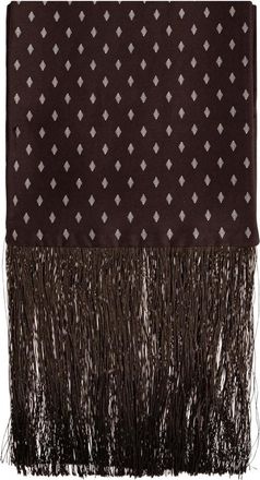 Ferragamo Homme, Accessoires, Brun, Taille: ONE Size Foulard en soie avec franges