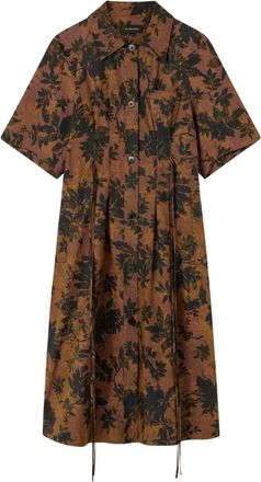 Lee Mathews robe-chemise Ivy à fleurs - Marron