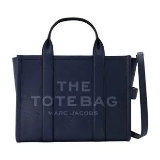 Marc Jacobs Womens The Small Tote Blue Sea Leather Cowhide Totes-shopping-bags
