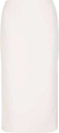 Elisabetta Franchi Femme, Jupes, Blanc, Taille: 36 FR Jupe L&eacute;g&egrave;re en Cr&ecirc;pe avec Bandes en Satin