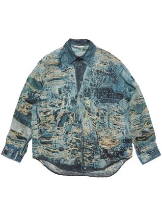 Acne Studios chemise &agrave; imprim&eacute; graphique - Bleu