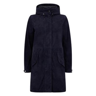 Moorer Langer Mantel - - Coats - Damen - Blau - M