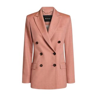 Kiton Femme, Manteaux, Rose, Taille: 44 FR Double-Breasted Manteaux
