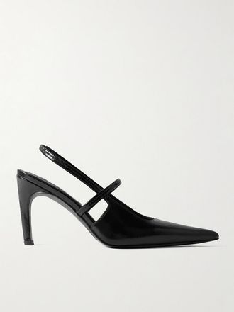 Toteme Slingback-pumps Aus Glanzleder - Schwarz