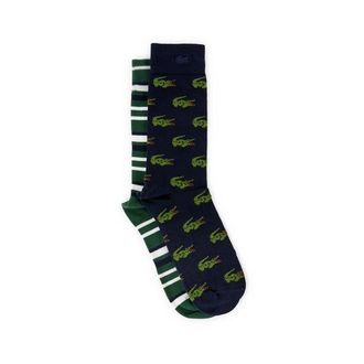 Lacoste Lot de deux paires de chaussettes en coton m&eacute;lang&eacute;