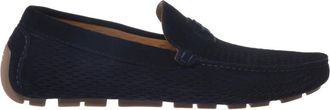 Baldinini Homme, Chaussures, Bleu, Taille: 43 1/2 EU Perforated Suede Loafer