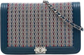 Chanel Pre-owned The Boy Wallet on Chain - Femme - Pre-owned - Bleu - Taille: ONE Size