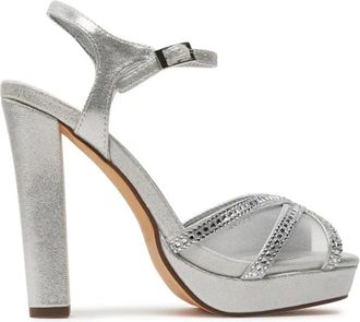 Menbur Femme, Chaussures, Gris, Taille: 38 EU Sandale &agrave; plateforme lamin&eacute;e