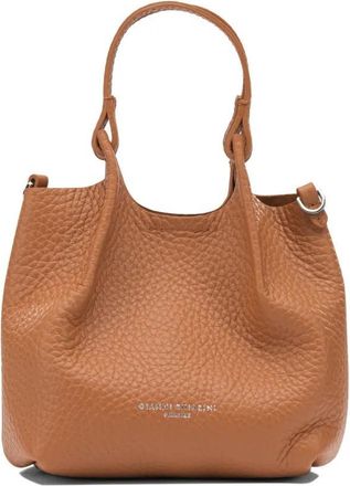 Gianni Chiarini Hobo Bags - Textured Leather Handbag With Dual Top Handles - Gr. unisize - in Braun - f&uuml;r Damen