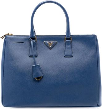 Prada Shopper - Large Saffiano Lux Galleria Double Zip Tote - Gr. unisize - in Blau - f&uuml;r Damen