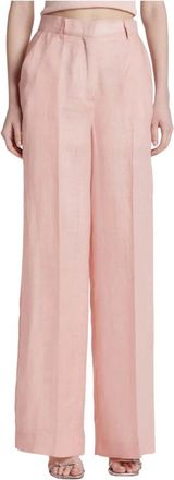 Simona Corsellini Femme, Pantalons, Rose, Taille: 40 FR Pantalons palazzo en organza semi-transparents