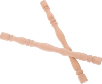 SOLUSTRE 2 St&uuml;ck Teiliges Massivholz S&auml;ulen Roman S&auml;ulen Holzspindeln f&uuml;r M&ouml;beldekoration Heimwerker DIY Wohnkultur Nat&uuml;rliche Optik Robust Glatt Verarbeitet